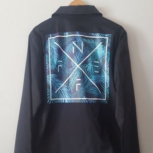 Neff | Jackets & Coats | Nwt Neff Black Leaf Print Windbreaker Coach ...